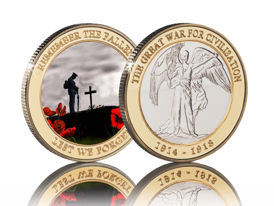World War One 'dual Metal' Silver and 24ct Gold Commemorative Coin in ...