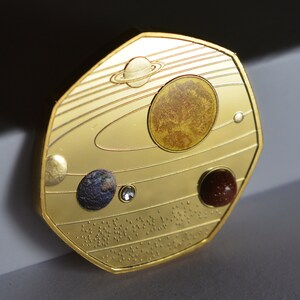 OUR SOLAR SYSTEM 24ct Gold Commemorative With Colour, Gemstone and ...