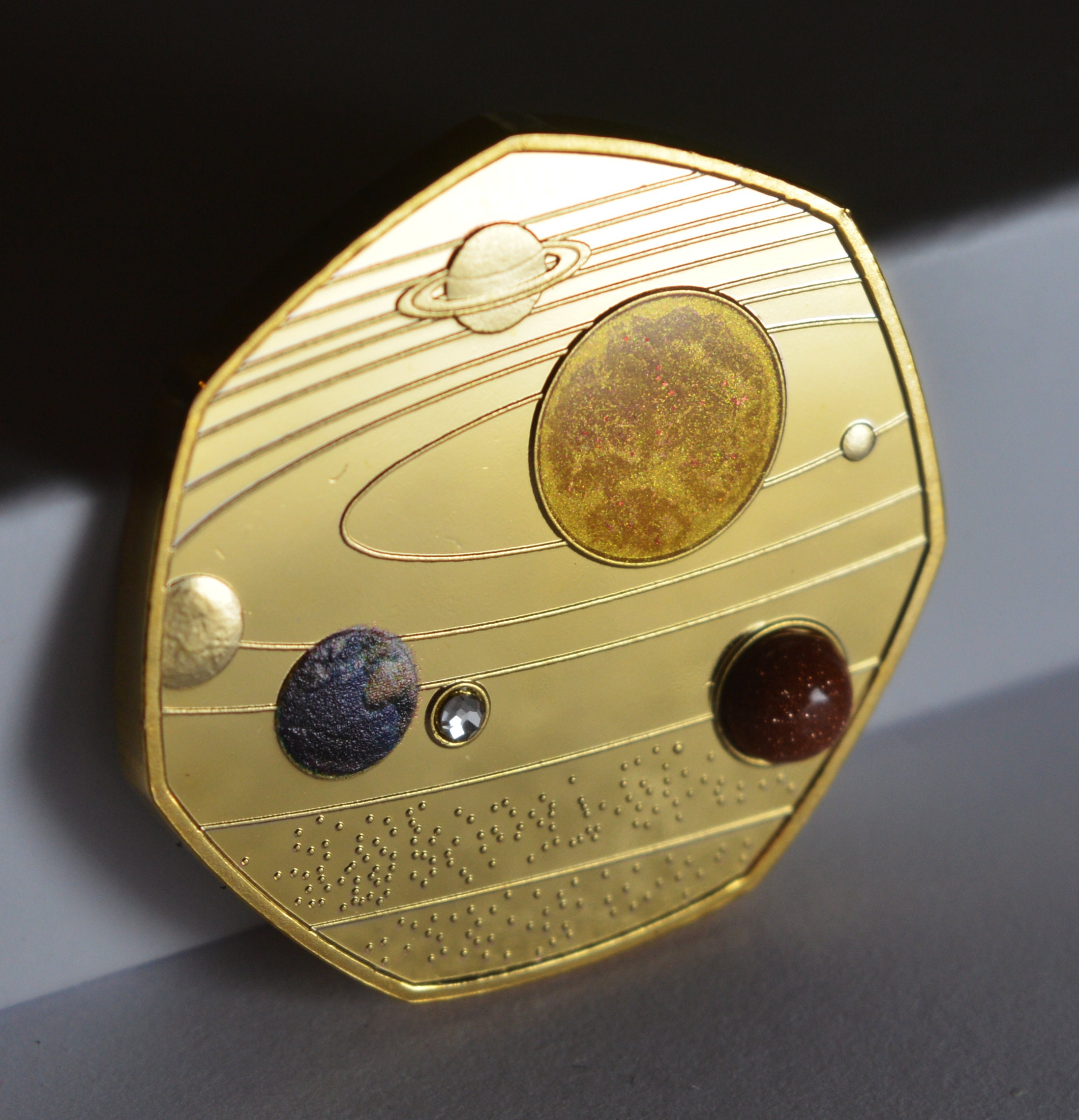 OUR SOLAR SYSTEM 24ct Gold Commemorative With Colour Gemstone | Etsy