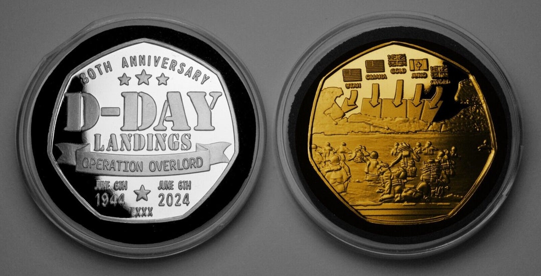 Pair of D-DAY LANDINGS 80th Anniversary Commemorative in Capsules. 1944 ...