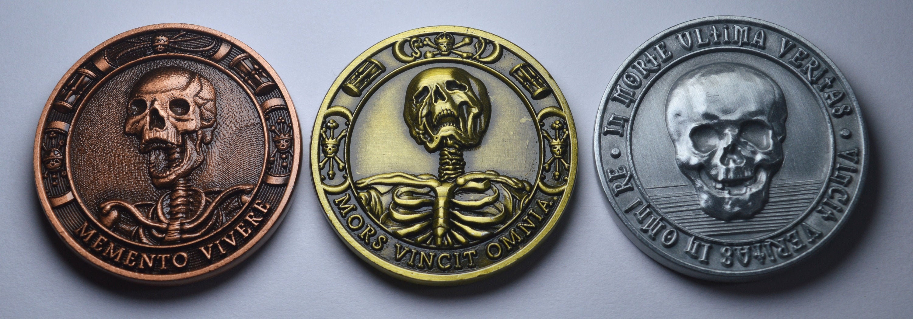 Trio of Memento Mori/vivere Reminder Coins in Capsules. - Etsy Australia