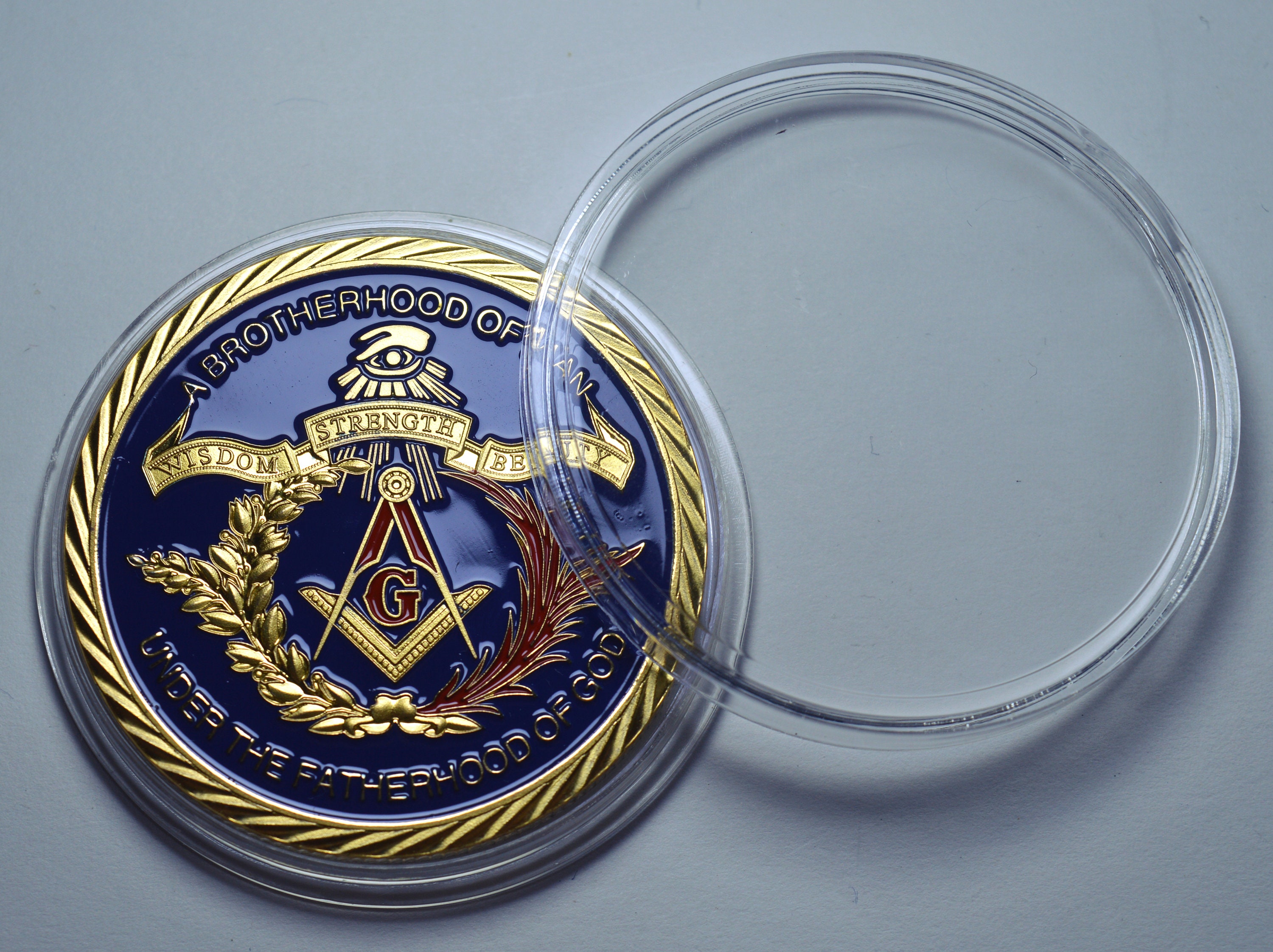 MASONIC Commemorative/challenge Coin in Capsule. 24ct Gold | Etsy UK