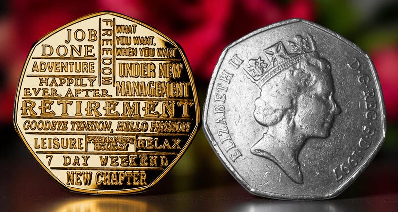 HAPPY RETIREMENT 24ct Gold Commemorative Coin in Capsule. Work/boss ...