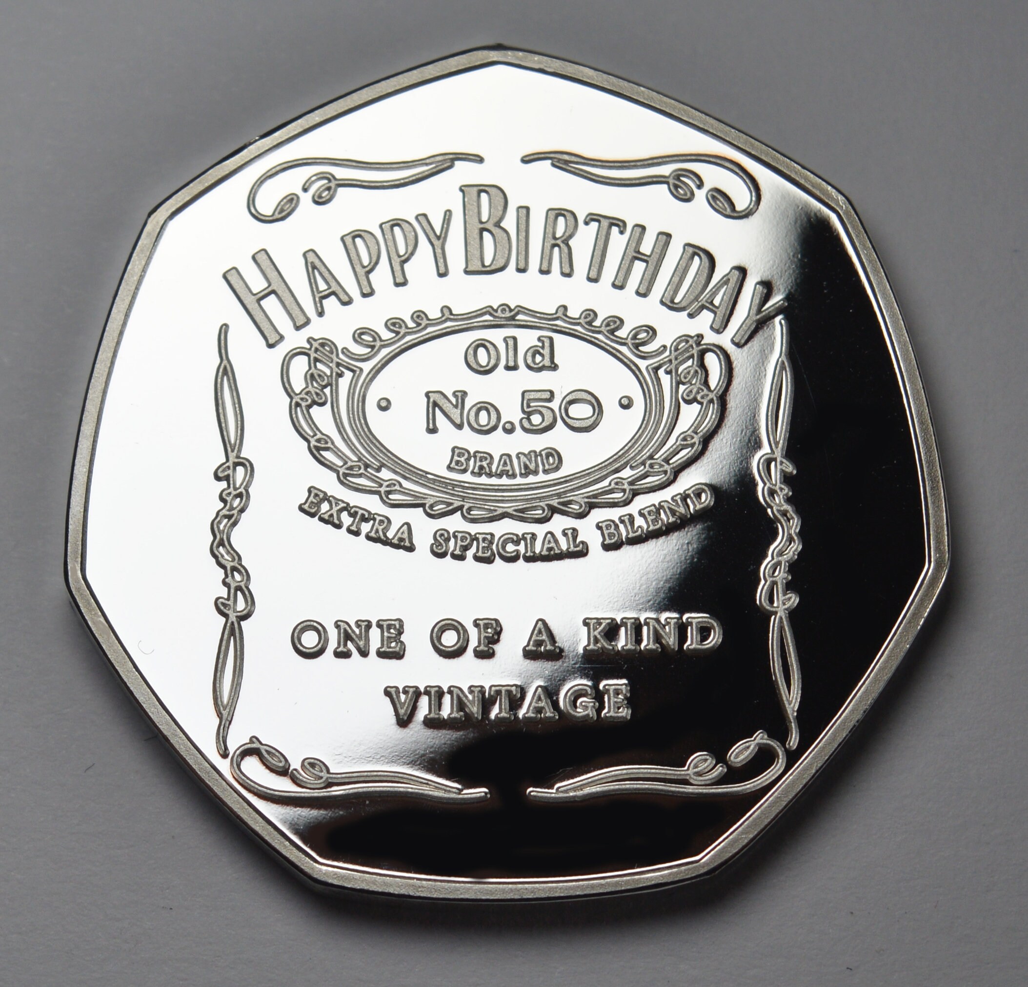 Pair of 50th Birthday Silver & 24ct Gold Commemoratives. Gift/present ...
