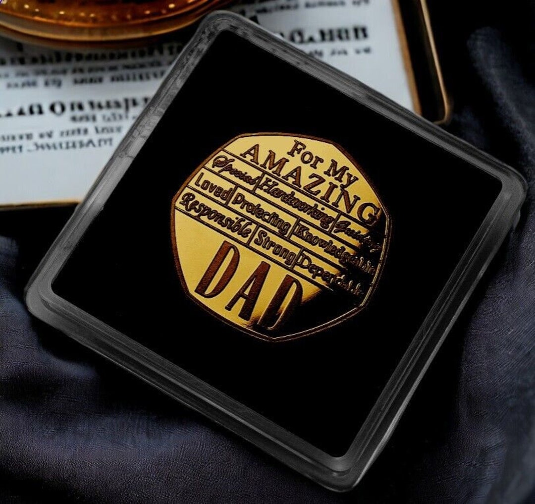 HAPPY FATHER'S DAY 24ct Gold Commemorative Coin in Gift Case. Gift ...