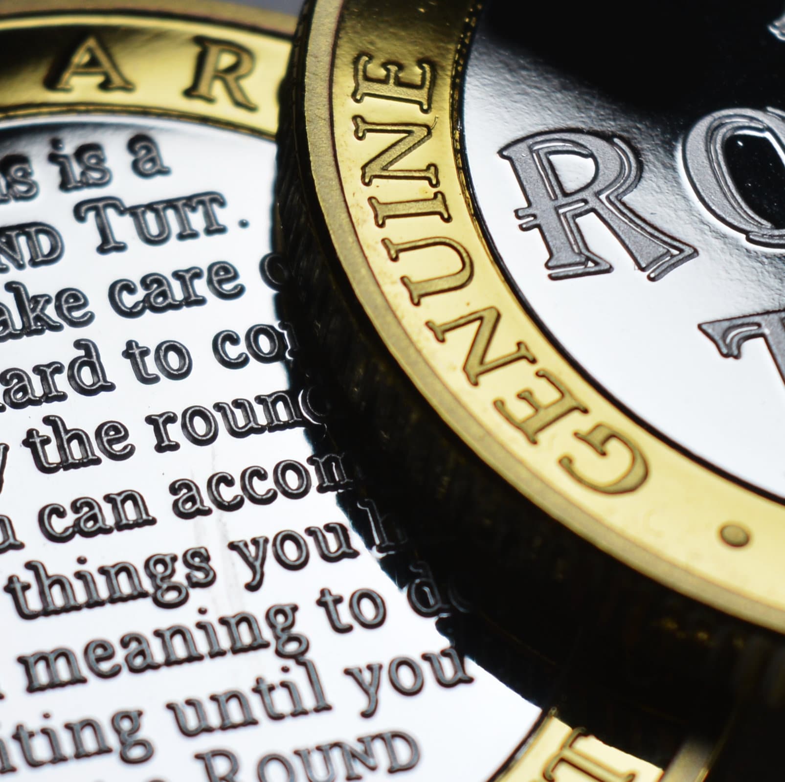 Extremely Rare 'A ROUND TUIT' Coin. Gift/present. Silver & 24ct Gold ...