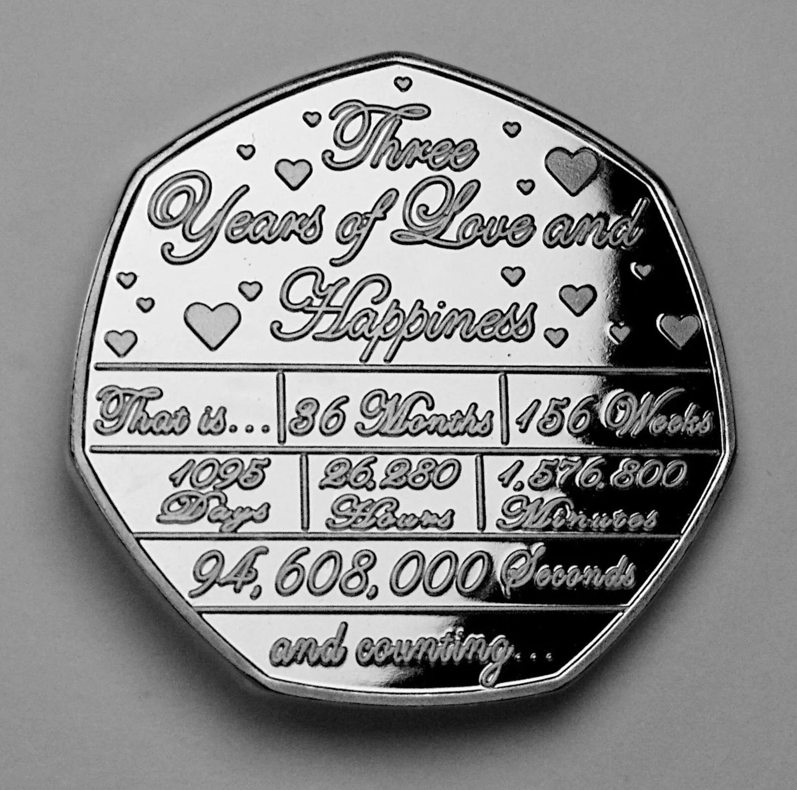 For You on YOUR 3rd WEDDING ANNIVERSARY Silver Commemorative. Gift ...