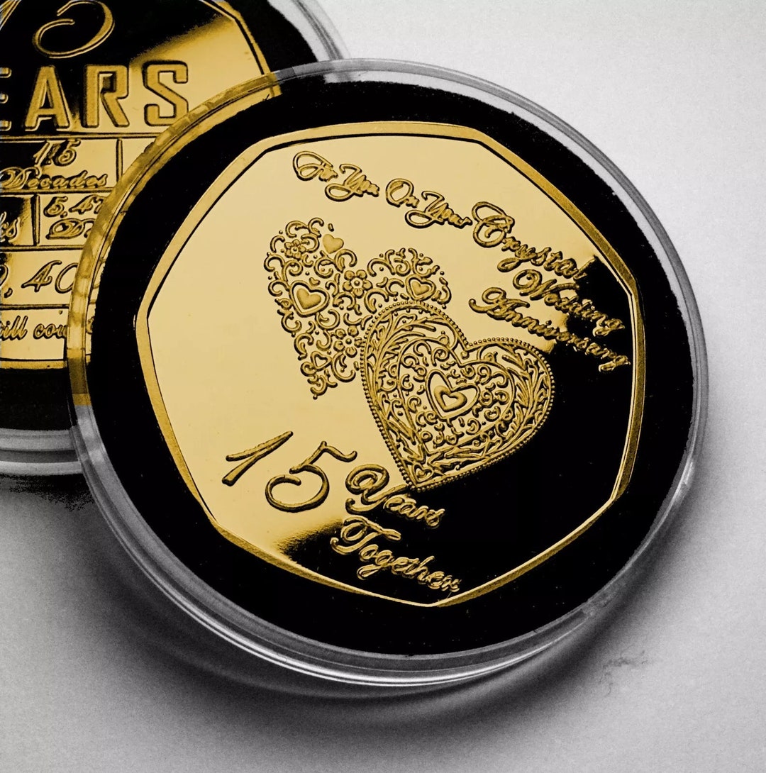 On YOUR 15th Crystal WEDDING ANNIVERSARY 24ct Gold Commemorative ...