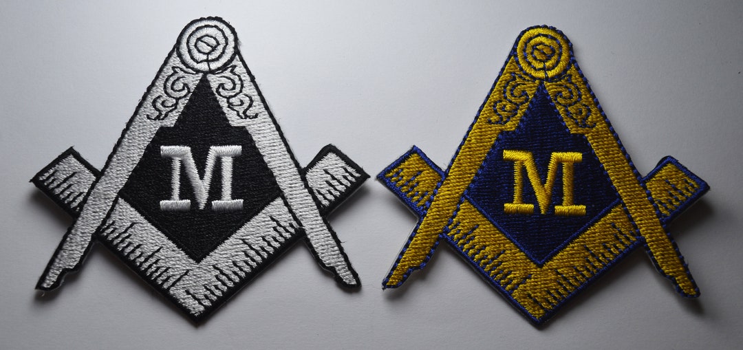 Pair of Large MASONIC Sew/iron on Embroidered Patches. Square ...