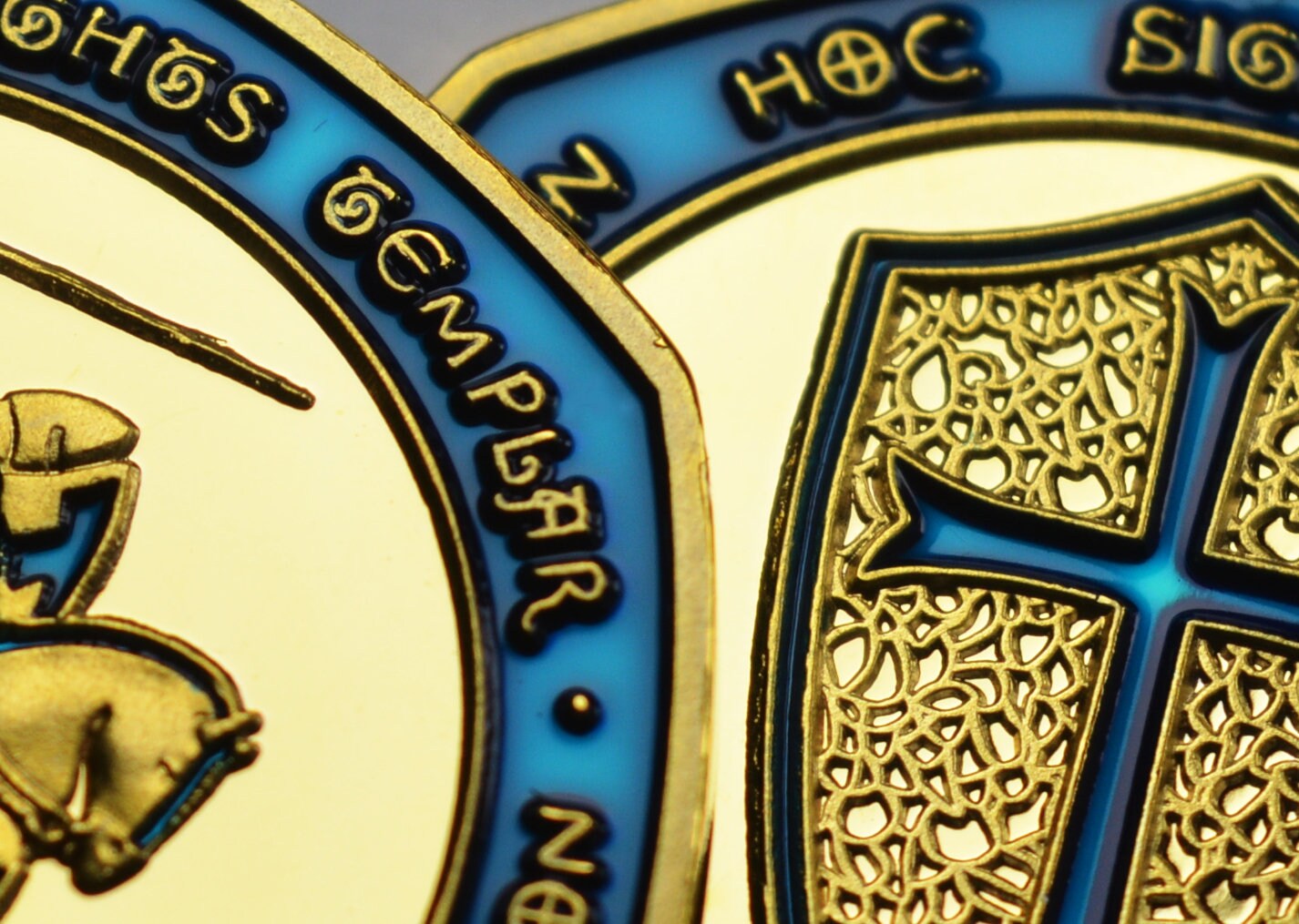 Masonic Knights Templar 24ct Gold Commemorative with Blue | Etsy