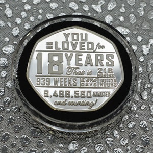 18th Birthday Silver Commemorative in Capsule. Gift/present ...