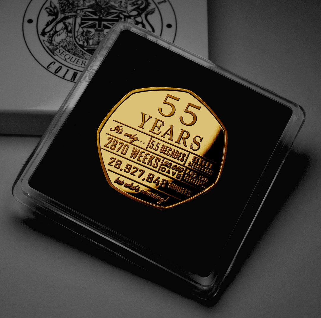 55th Birthday 24ct Gold Commemorative in Presentation Case. Gift ...