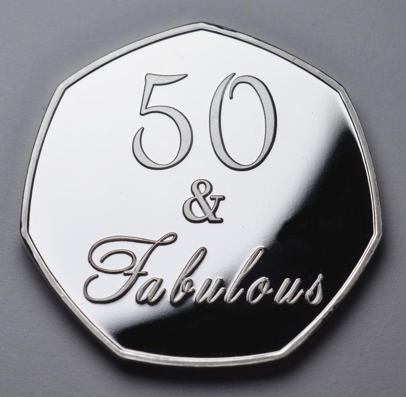 Pair of 50th Birthday Silver and 24ct Gold Commemoratives '50 ...