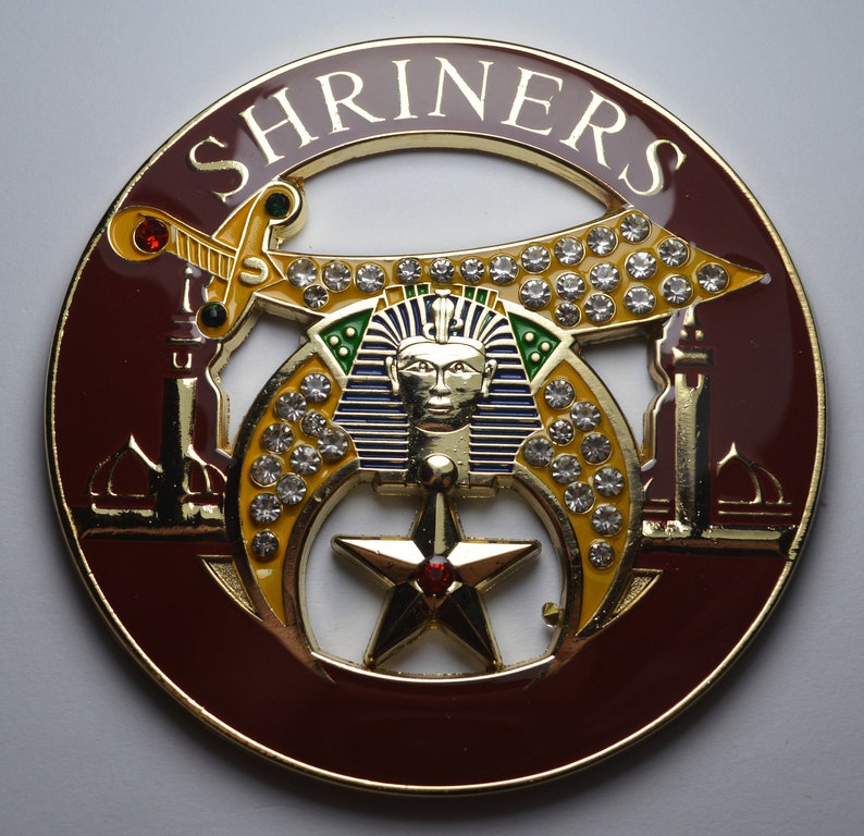 Large Enamelled MASONIC Car Emblem/decoration/badge/decal. SHRINERS ...