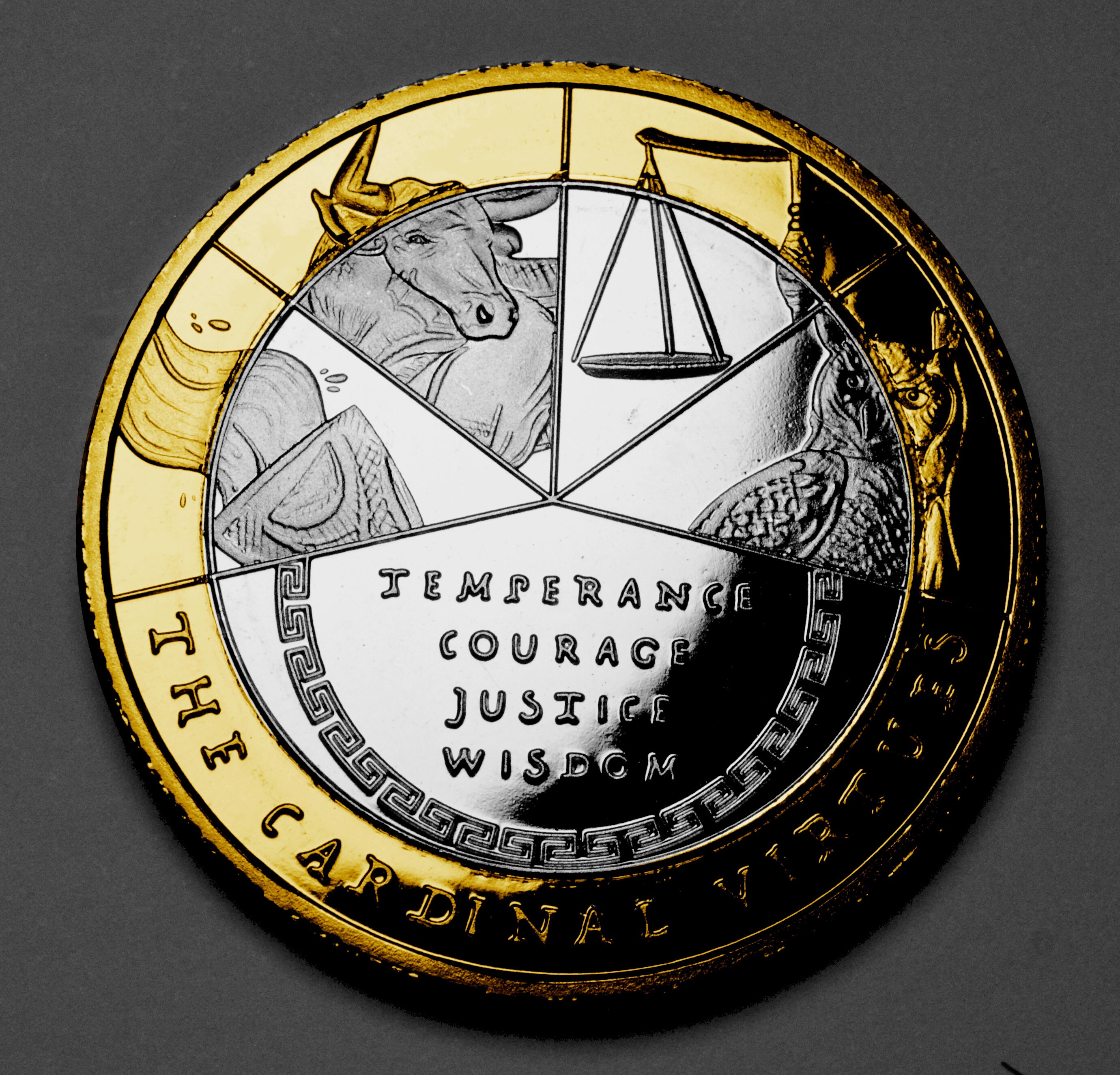 Marcus Aurelius Stoic/stoicism Dual Metal Silver & 24ct Gold ...