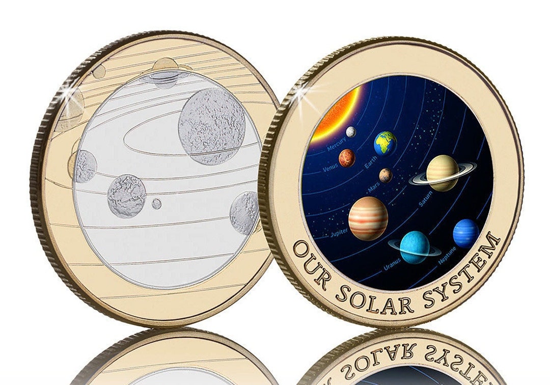 OUR SOLAR SYSTEM Dual Metal 24ct Gold .999 Silver Commemorative. Full ...
