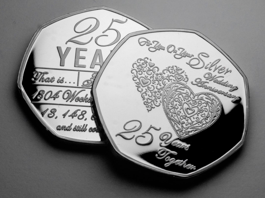 On Your 25th SILVER WEDDING ANNIVERSARY Commemorative. Gift/present Mum ...