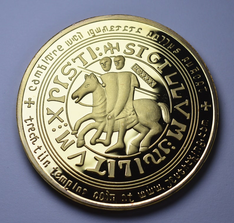 Large Masonic Knights Templar 24ct Gold Coin With Blue Enamel. | Etsy