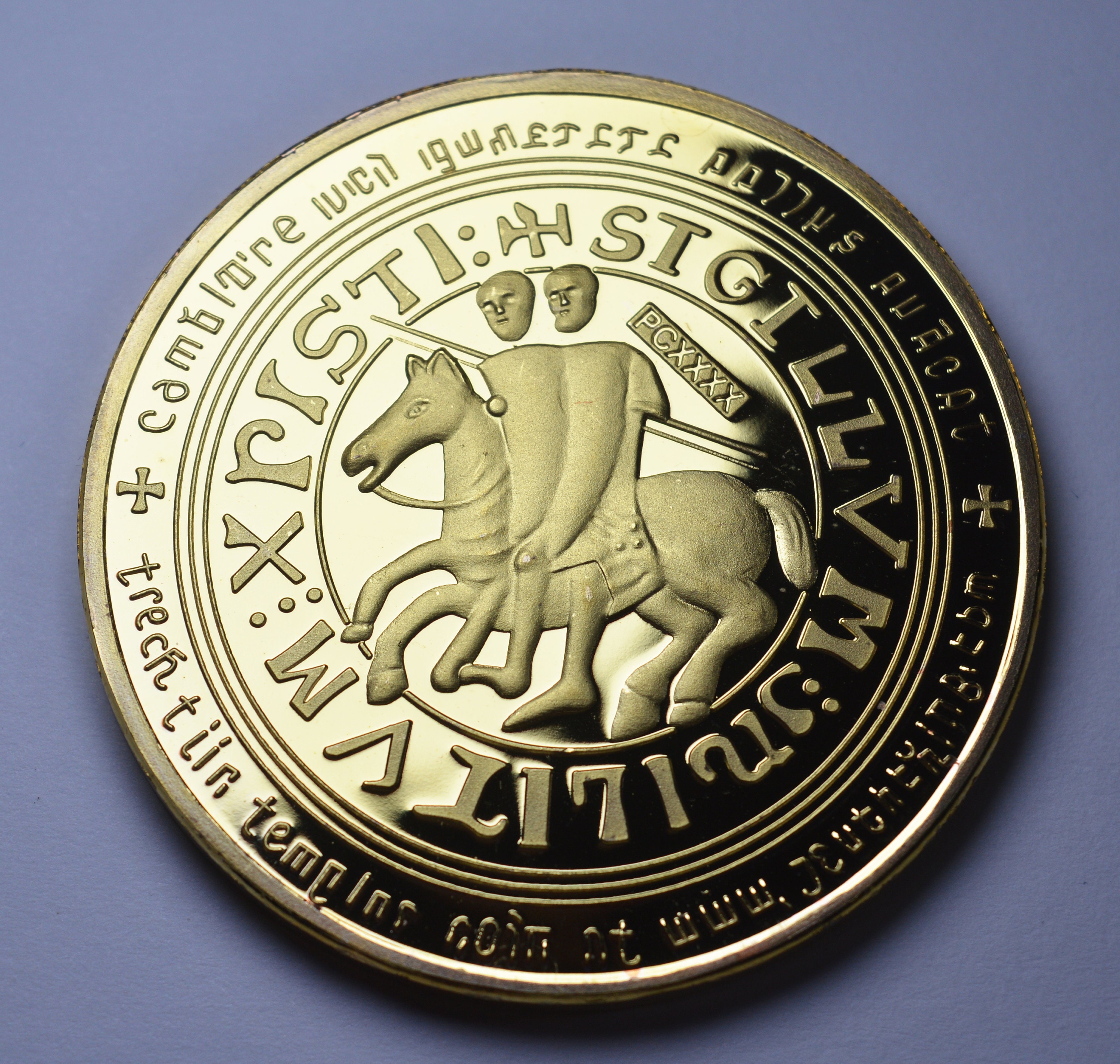 Large Masonic Knights Templar 24ct Gold Coin with Blue Enamel. | Etsy