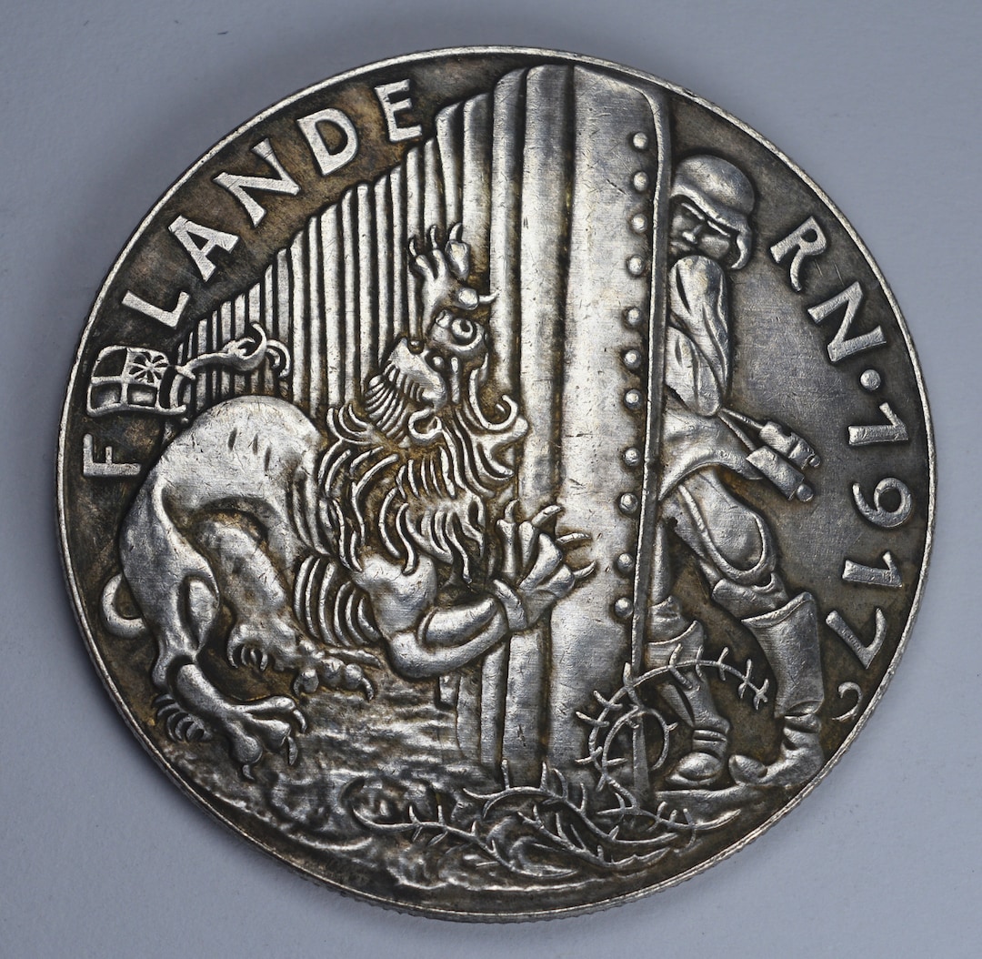 German WW1 Satirical Coin. Karl Goetz. Silver Novelty/propaganda Coin ...