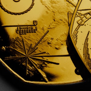 VOYAGER 1 SPACECRAFT 24ct Gold Commemorative in Capsule. Golden Record ...