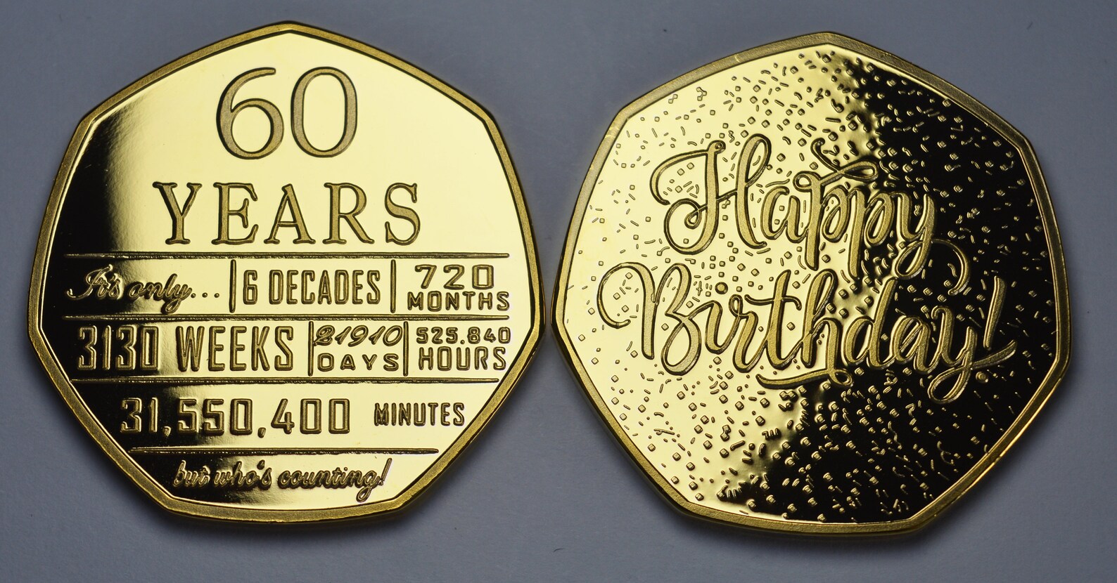 60th Birthday 24ct Gold Commemorative in Capsule. Gift/present ...