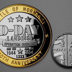 D-DAY LANDINGS 80th Anniversary Silver & 24ct Gold Commemorative Coin ...