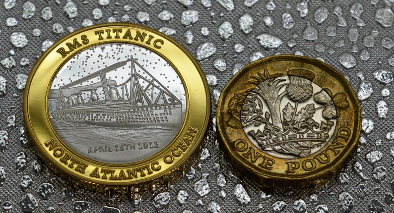 RMS TITANIC 'dual Metal' Silver and 24ct Gold - Etsy