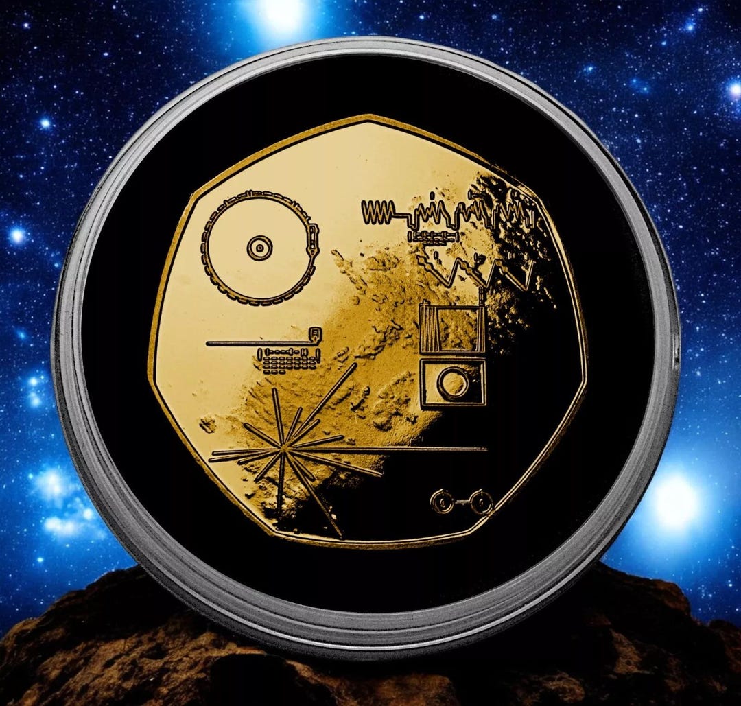 VOYAGER 1 SPACECRAFT 24ct Gold Commemorative. Capsule. Golden Record ...