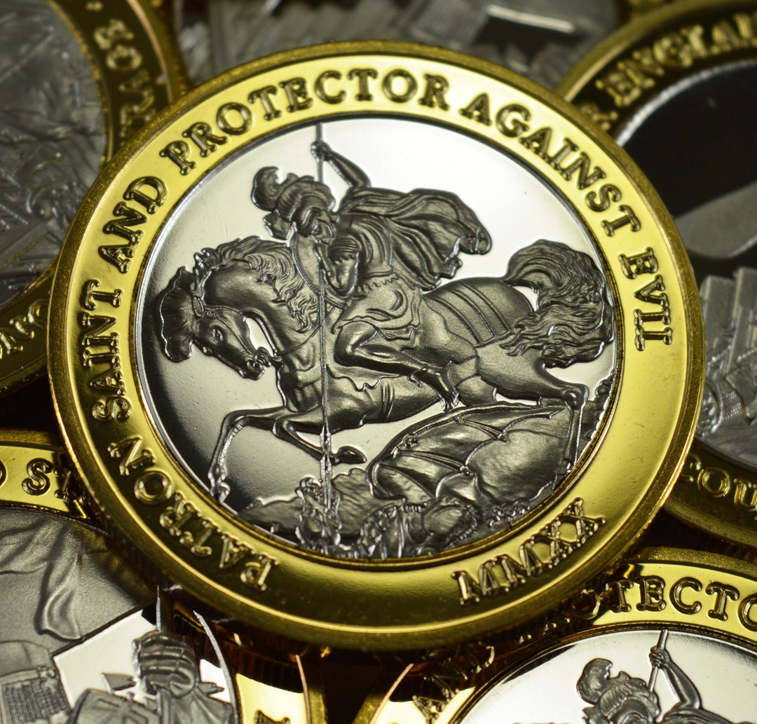 Dual Metal ST. George and the Dragon Silver and 24ct Gold Commemorative ...