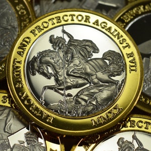 St George and the Dragon 'dual Metal' Silver and 24ct Gold ...