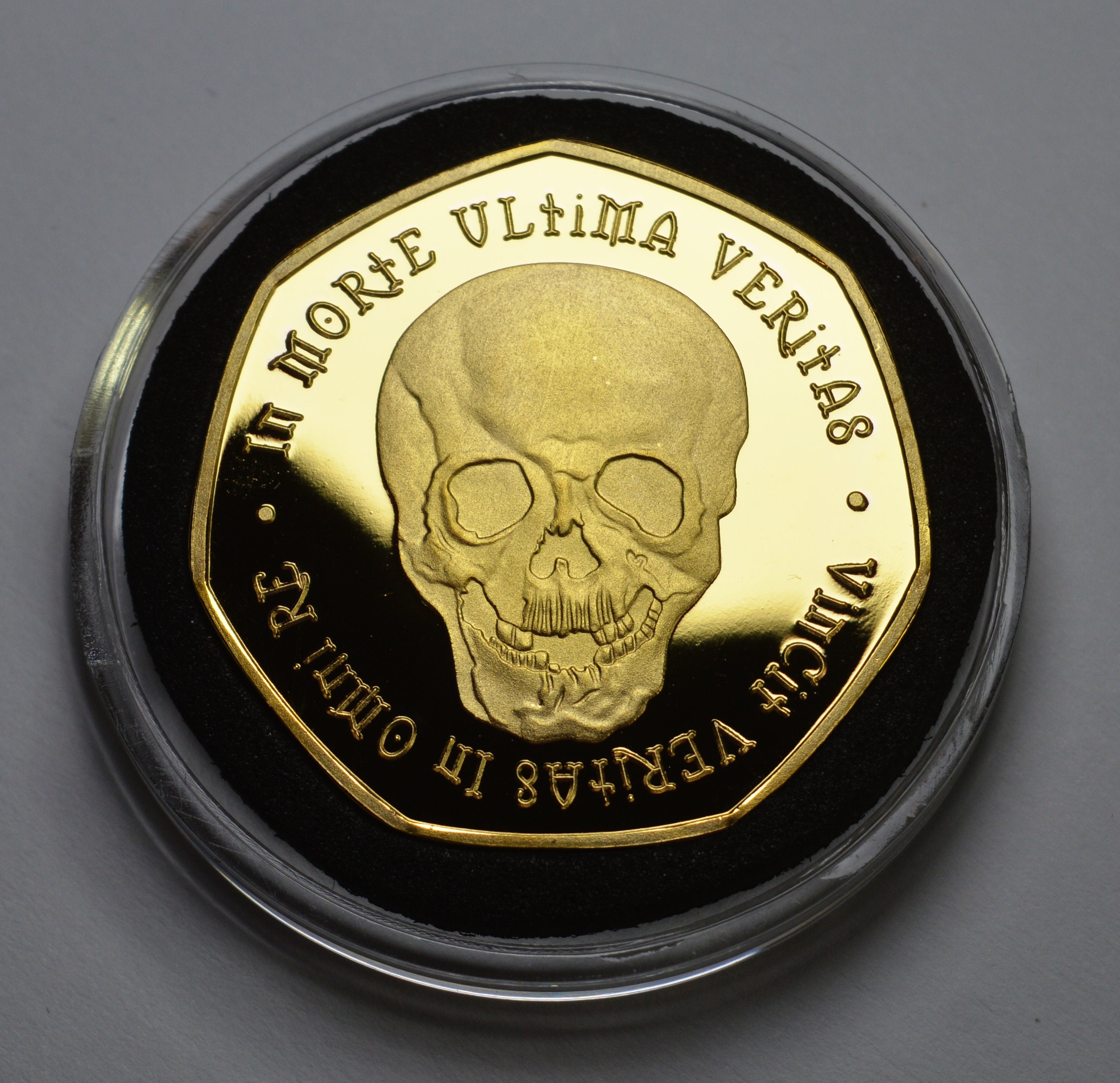 Memento Mori 24ct Gold Reminder Coin in Capsule. Owl/skull/death Stoic ...