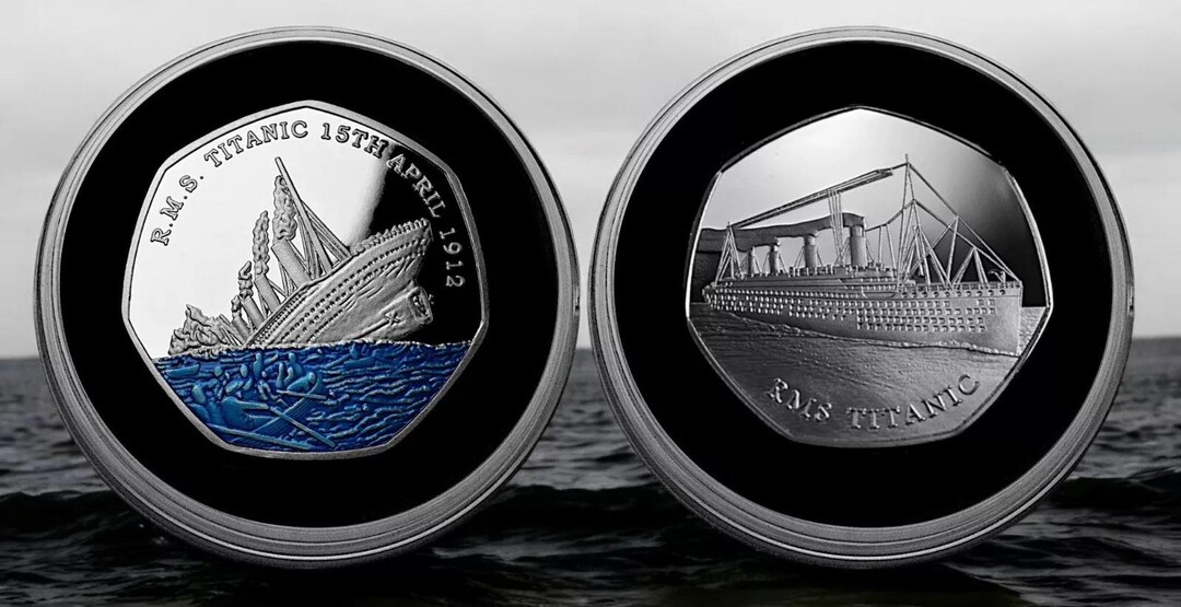 Pair of RMS Titanic Silver Commemoratives in Capsules. Blue Enamel ...