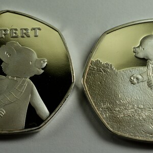 Pair of Rupert the Bear Silver & 24ct Gold Commemorative Coin for ...