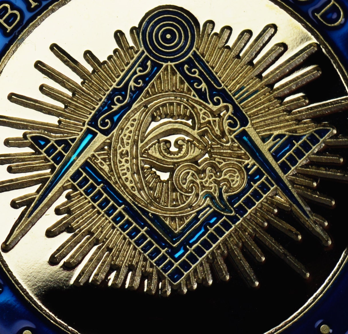 Masonic Forget-me-not 24ct Gold Commemorative With Blue Enamel and ...