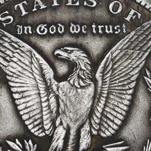 1899 Morgan Silver Dollar. Life/death. Carved/hobo Coin. 38mm 23g. .999 ...