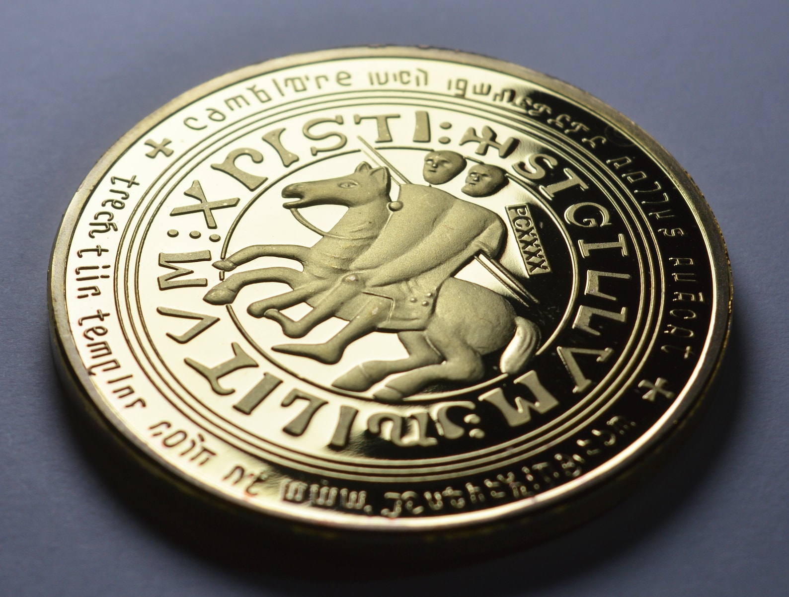 Large Masonic Knights Templar 24ct Gold Coin With Blue Enamel. | Etsy