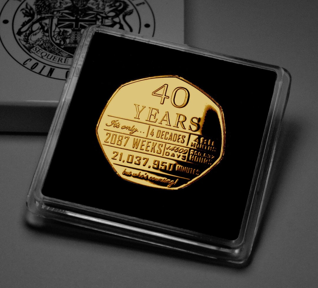 40th Birthday 24ct Gold Commemorative in Hard Gift Case. Gift/present ...