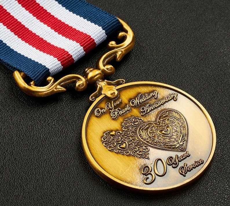 ON YOUR 30th Pearl Wedding Anniversary Medal in Case. Distinguished ...