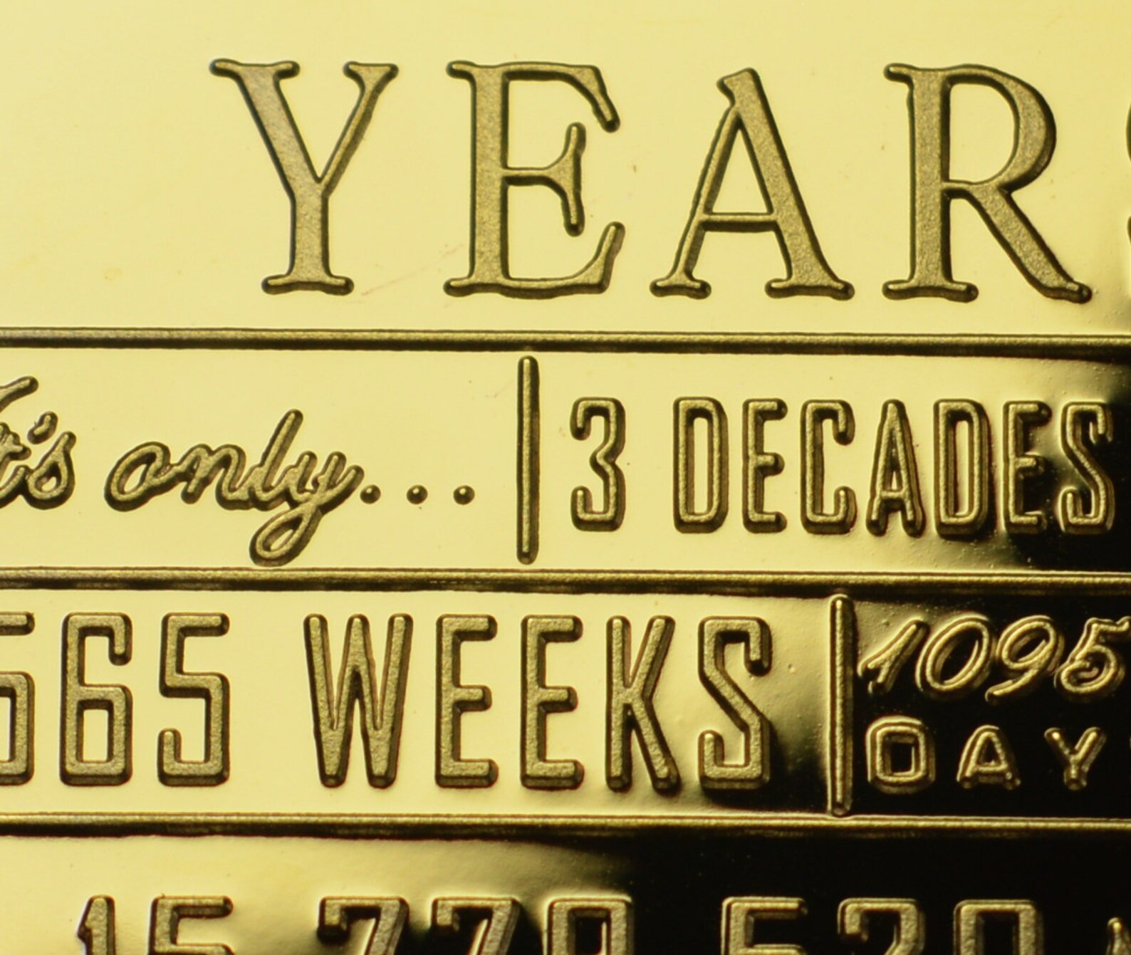 Brand New 30th Birthday 24ct Gold Commemorative. Gift/present | Etsy