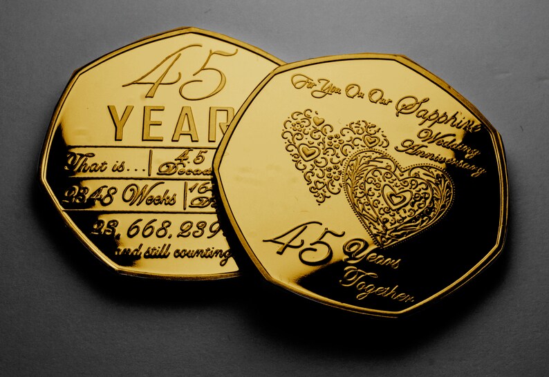 For You on Our 45th SAPPHIRE WEDDING ANNIVERSARY 24ct Gold ...