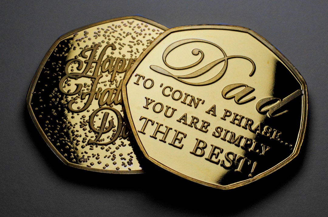 HAPPY FATHER'S DAY 24ct Gold Commemorative. 'coin a Phrase'. Gift ...