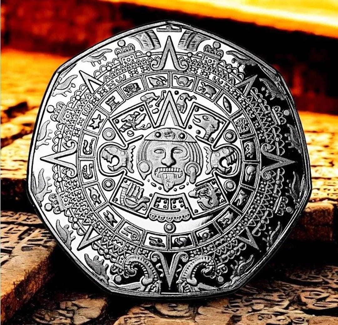 AZTEC CALENDAR Silver Commemorative. Mayan/maya/mexico/mexica. Sun ...