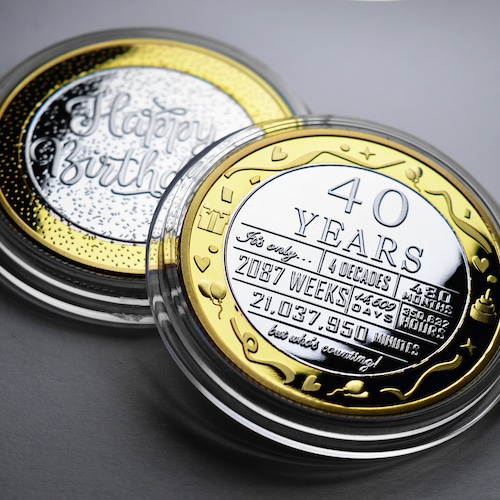 40th Birthday 24ct Gold Commemorative. Gift/present - Etsy