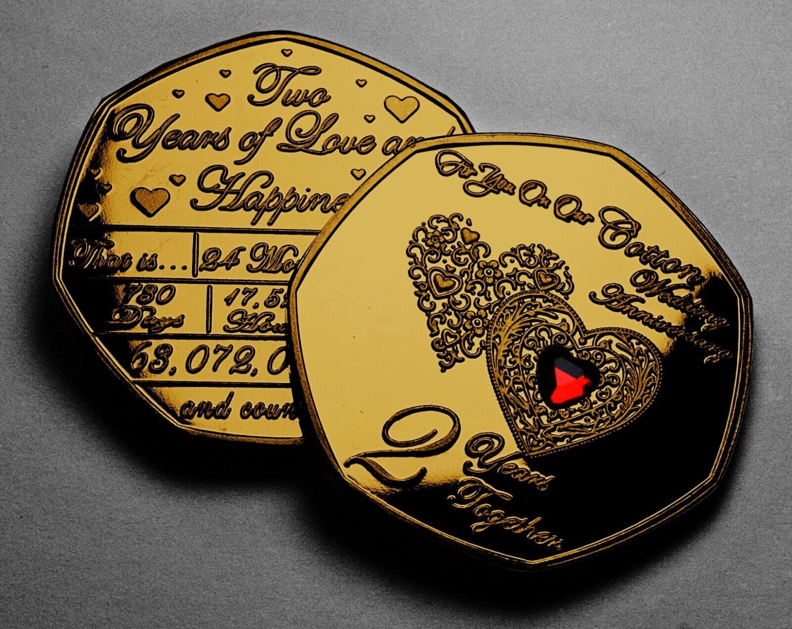 For You on OUR Second 'cotton' Wedding Anniversary Gold Commemorative ...