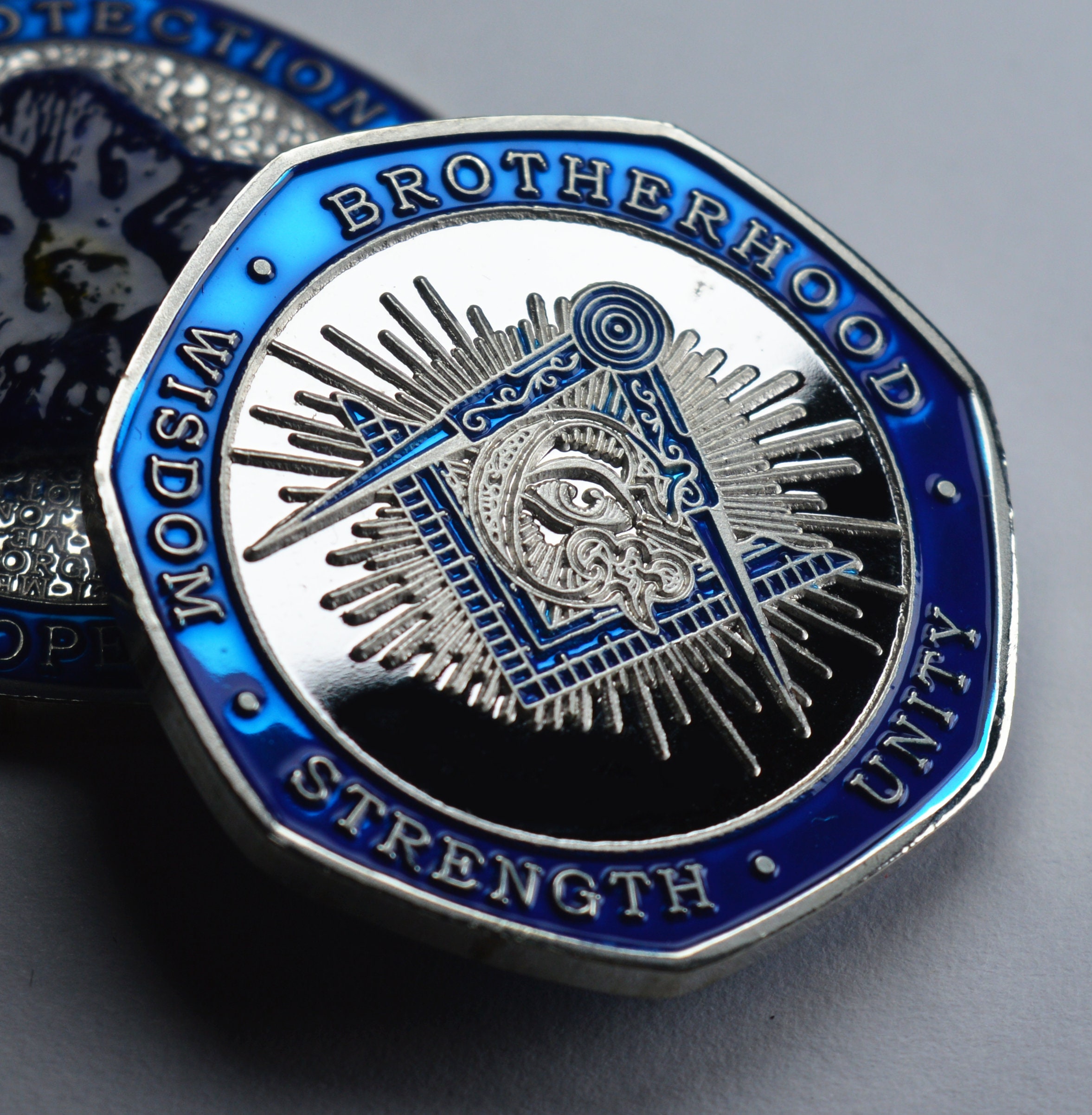 Masonic Forget-me-not .999 Silver Commemorative With Blue | Etsy