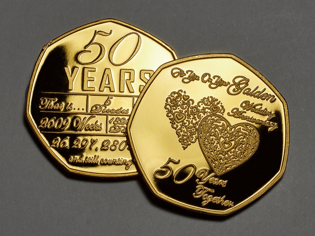 For You on Your 50th GOLDEN WEDDING ANNIVERSARY Commemorative. Gift ...