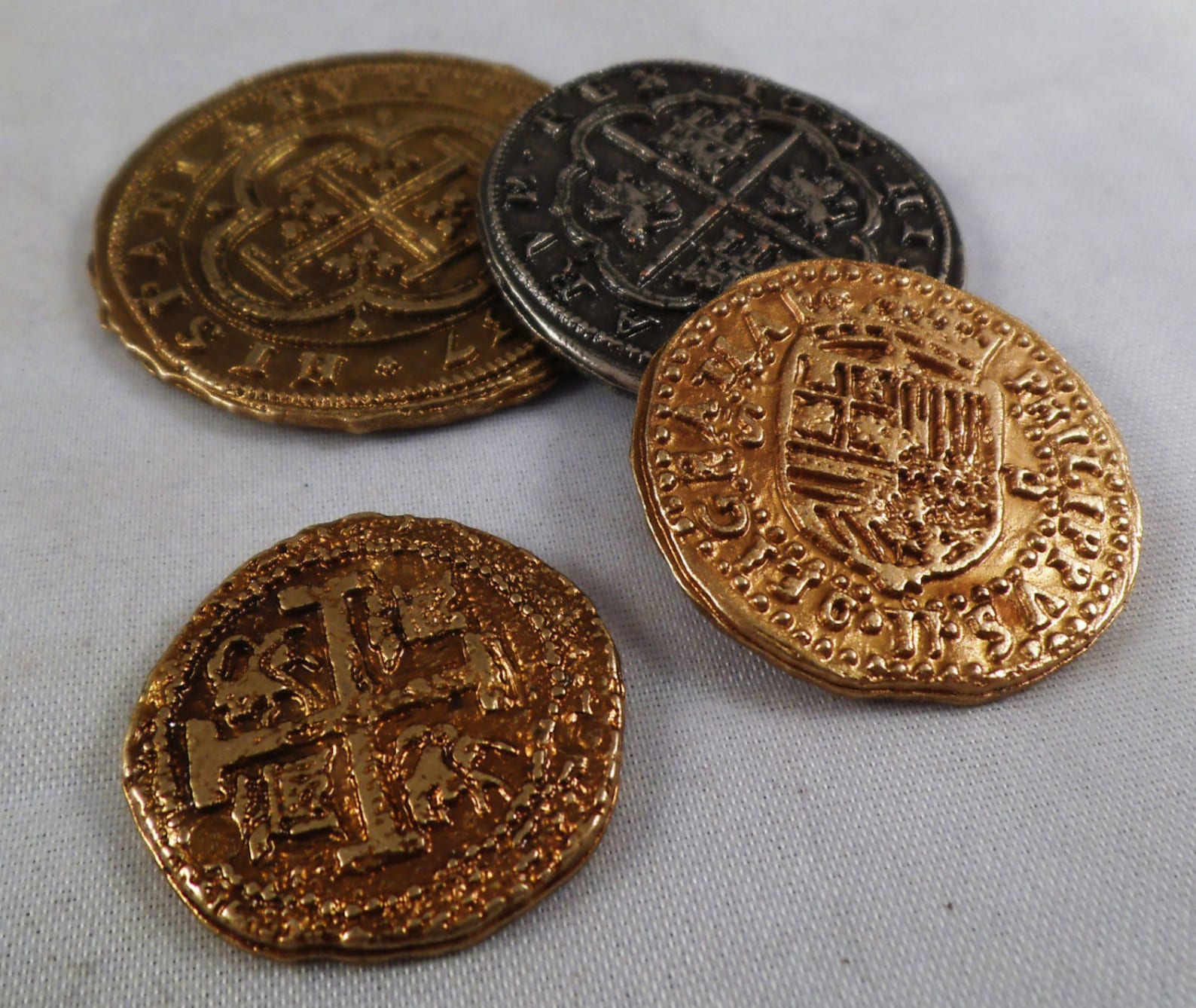 Set of 4 Mixed Spanish Armada Gold/silver Doubloons | Etsy