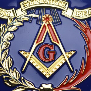 Large Enamelled MASONIC Car Emblem/decoration/badge/decal. Square ...