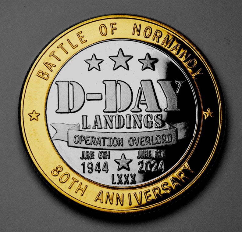 Trio of D-DAY LANDINGS 80th Anniversary Commemorative Coins. 1944-2024 ...